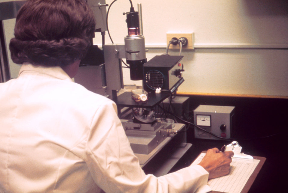 Public Domain Picture | This lab technician is recording the appearance ...