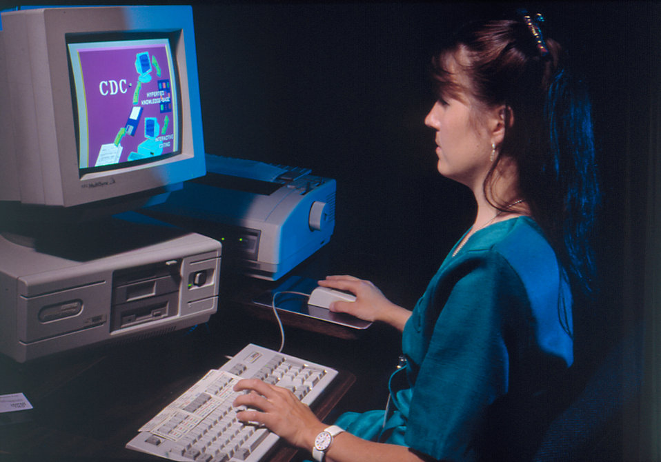 Public Domain Picture | CDC Employee working at computer. | ID ...